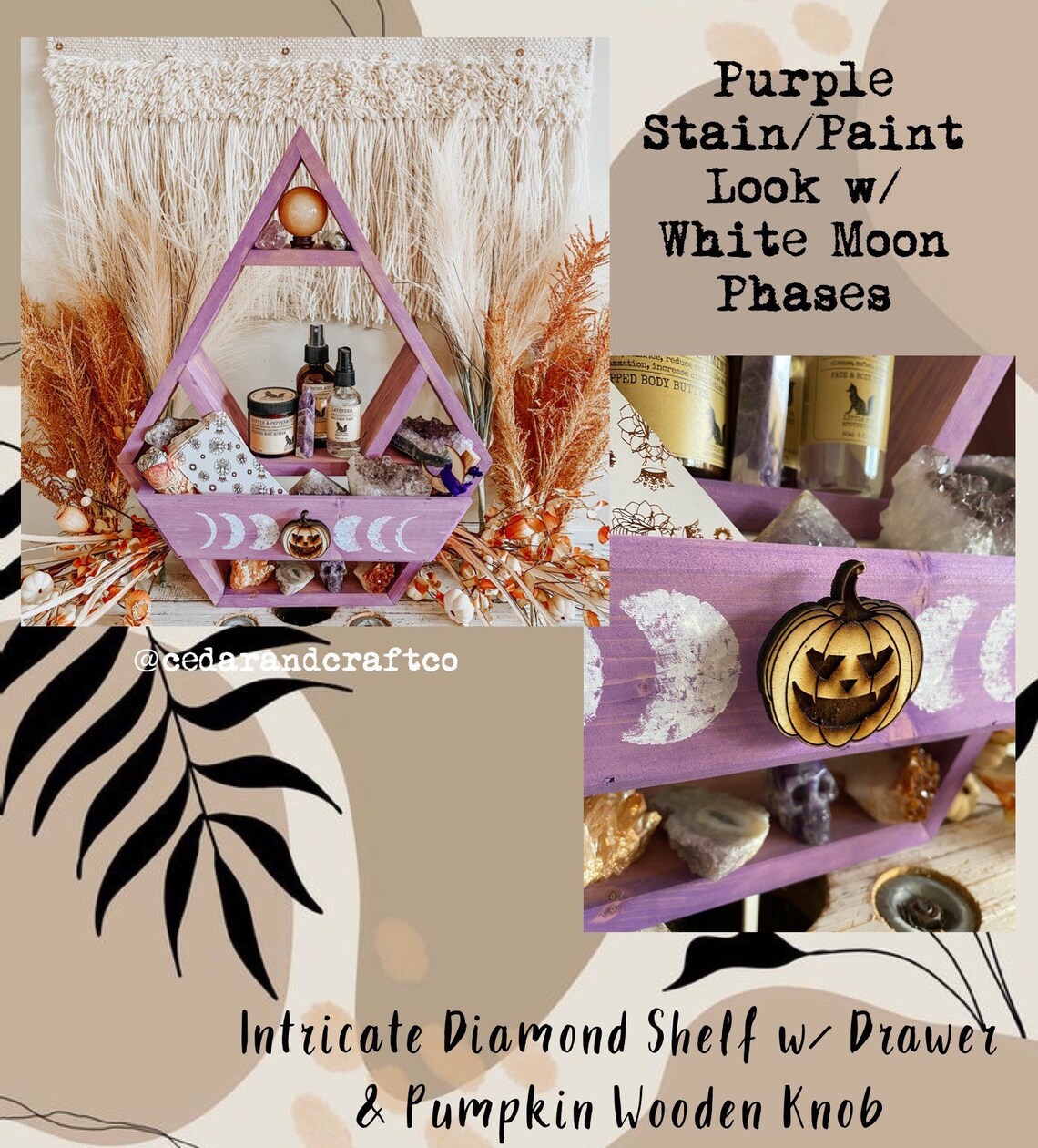 Diamond Shelf Triangle Shelf Moon Shelf Floating Shelf | Etsy Canada