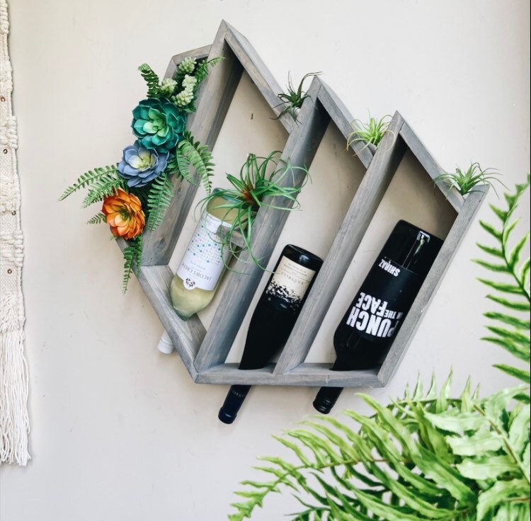 Mountain Shelf Triangle Shelf Wine Rack Wine Gifts Wine - Etsy Canada