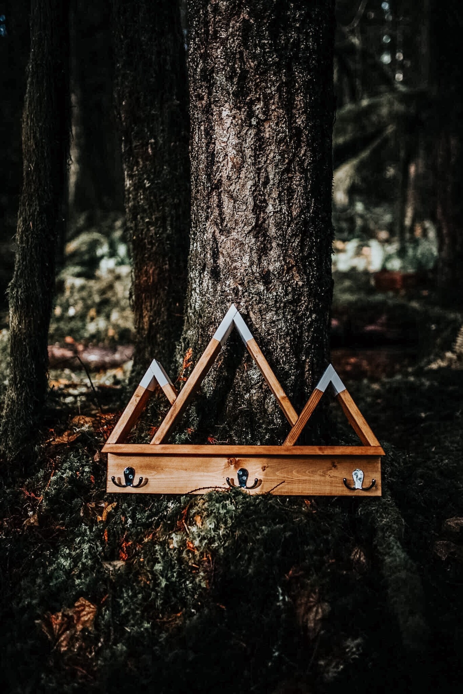 Coat Rack Key Holder Mountain Shelf Front Entryway Boho | Etsy