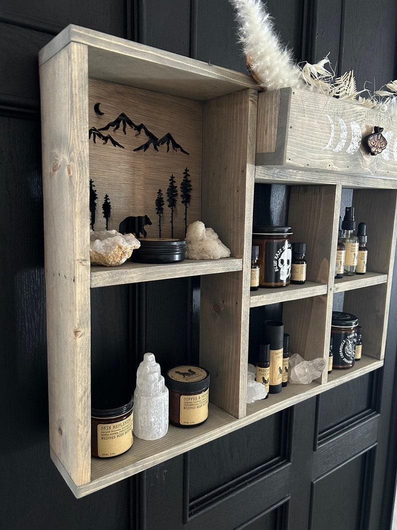 Square Shelf Rectangle Shelf Spice Rack Apothecary Crystal - Etsy