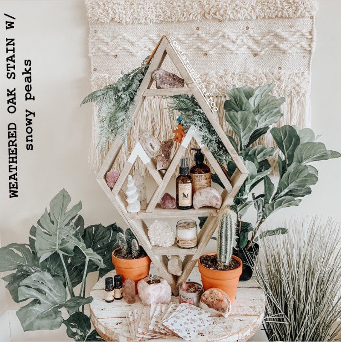 Triangle Shelf Mountain Shelf Diamond Shelf Crystal Shelf | Etsy