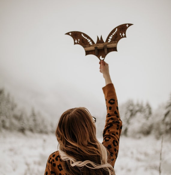 Bat Shelf Wooden Bat Halloween Decor Spooky Autumn Decor - Etsy