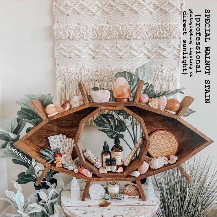 Evil Eye Shelf Triangle Shelf Altar Shelf Crystal Shelf | Etsy