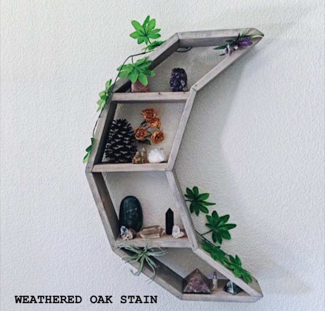 Crescent Moon Shelf Moon Shelf Essential Oil Shelf Crystal - Etsy Canada