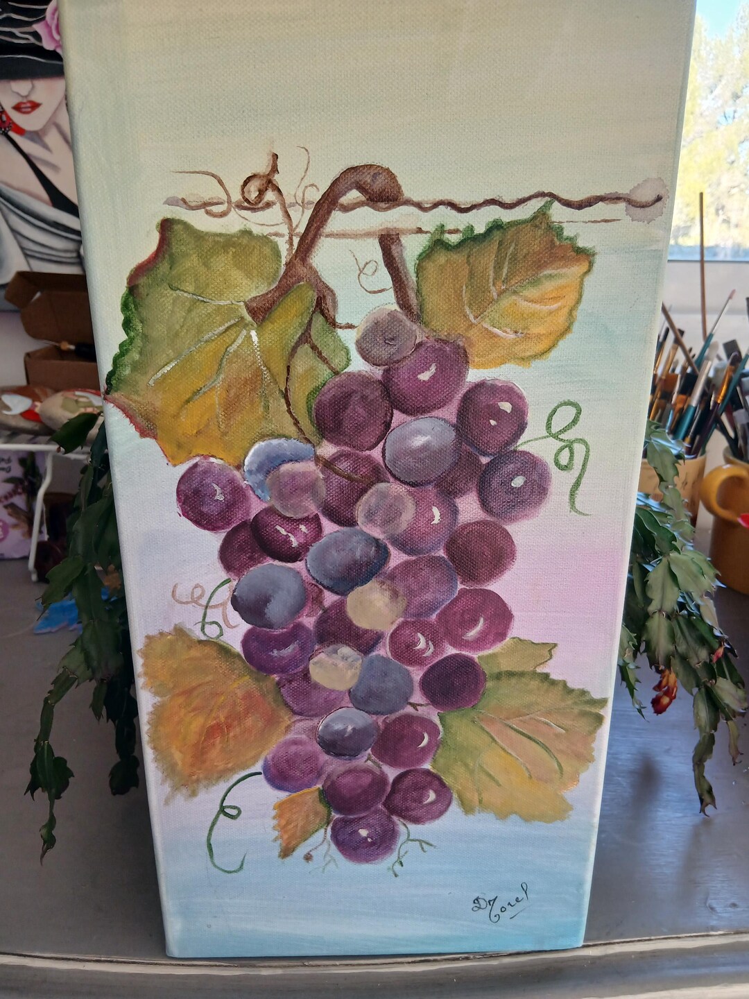 Painting of a Bunch of Grapes, Acrylic Paint - Etsy