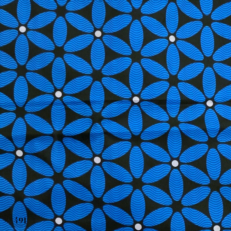 African Print Ankara Blue Floral Pattern Tote Bag - Etsy