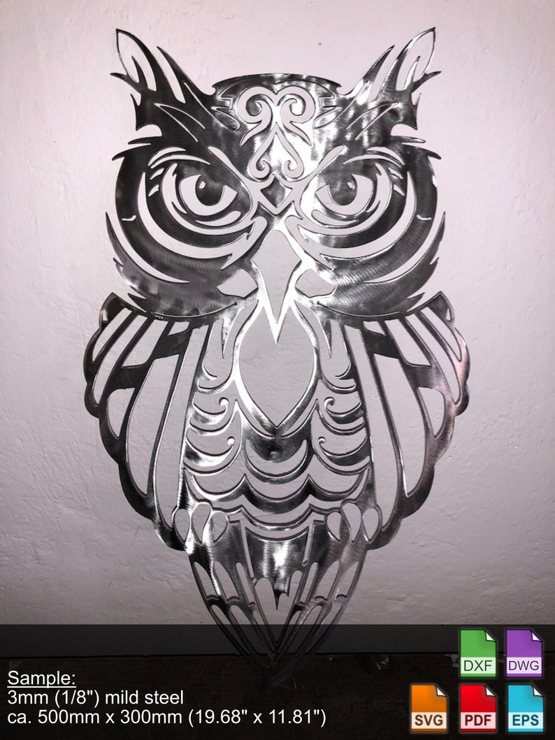 Owl file for plasma cutting dxf dwg svg pdf eps | Etsy