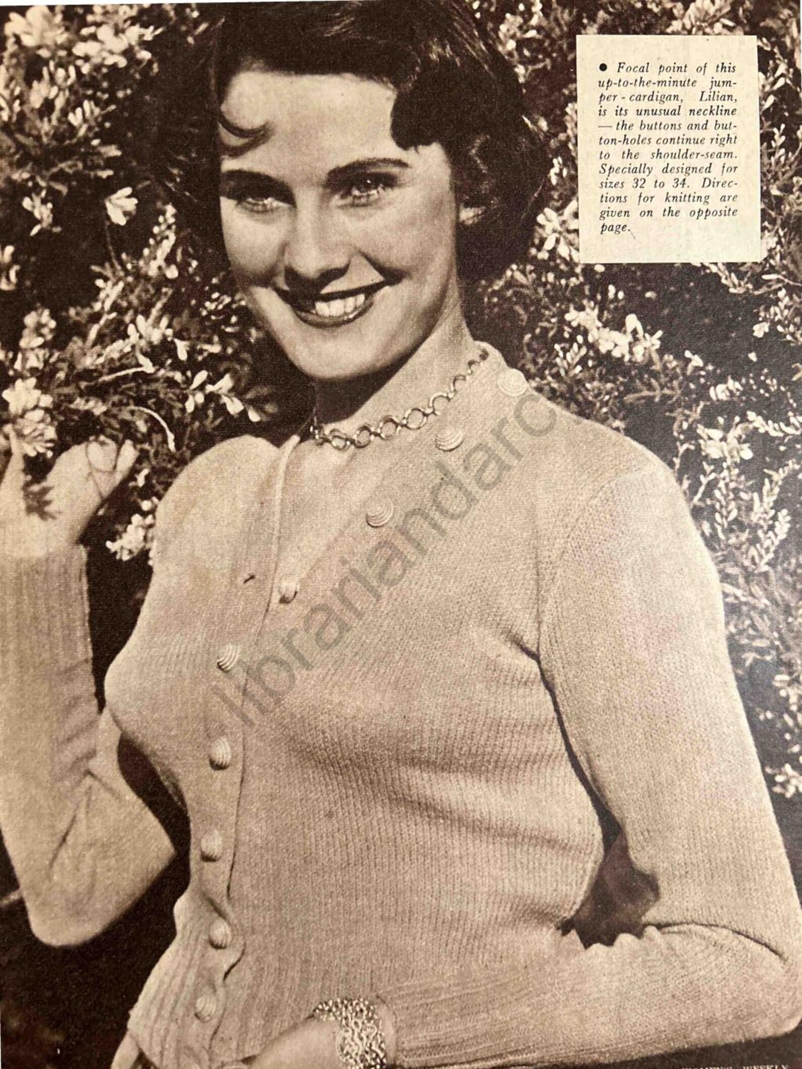 Vintage Ladies 1940s Cardigan Knitting Pattern 32 - 34 Inch Bust - Etsy
