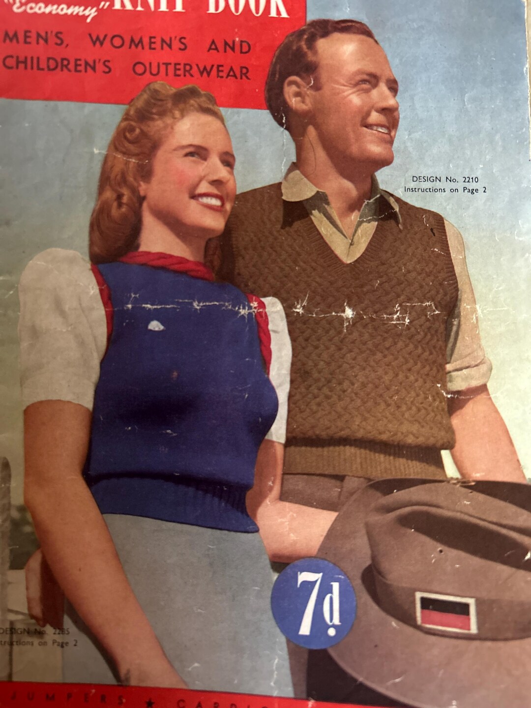 WW2 Wartime Vintage Women's and Men's 1940s Vest Knitting Patterns ...