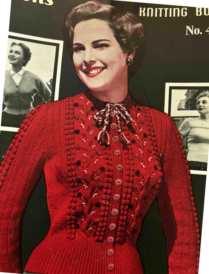 Vintage Patons 406 Marilla Ladies 1940s Cardigan Knitting Pattern - Etsy