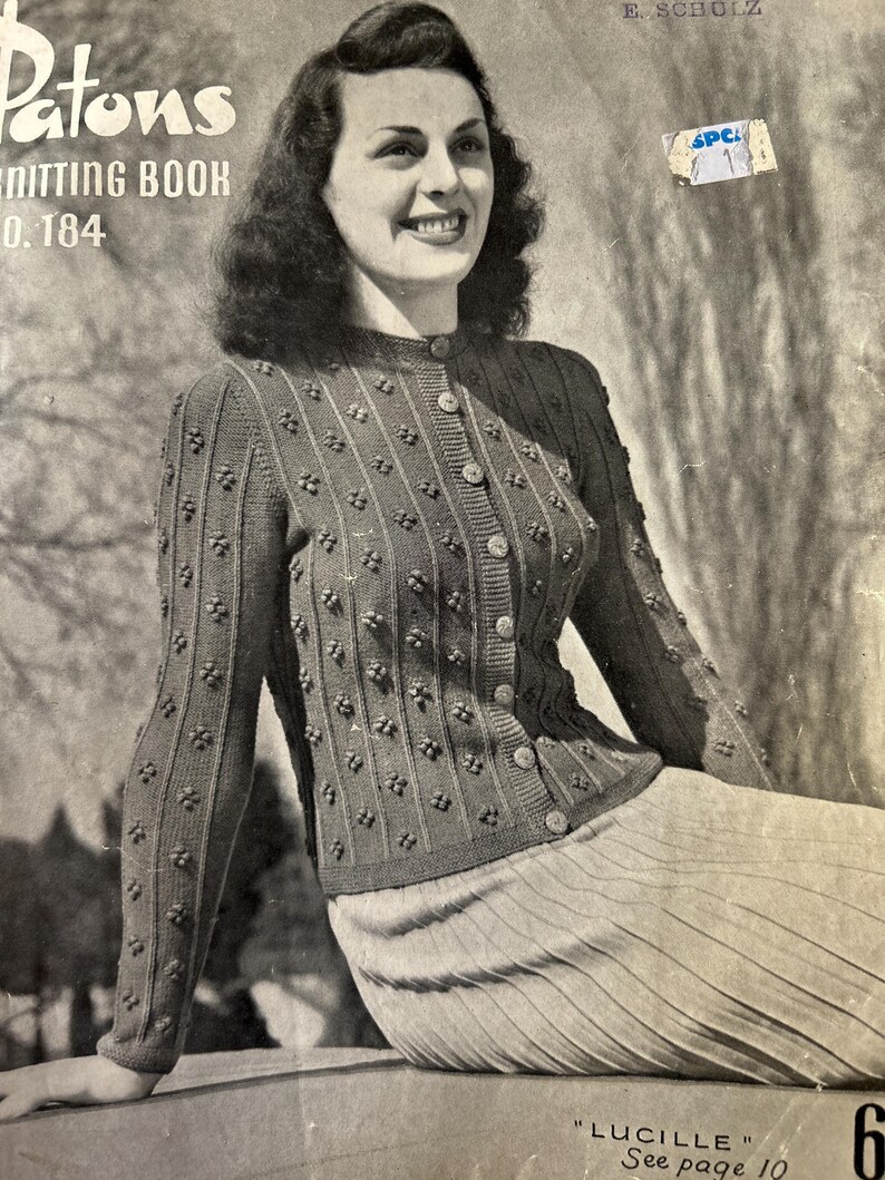 Vintage Ladies 1940s Patons Ladies Lucille Cardigan Knitting Pattern - Etsy