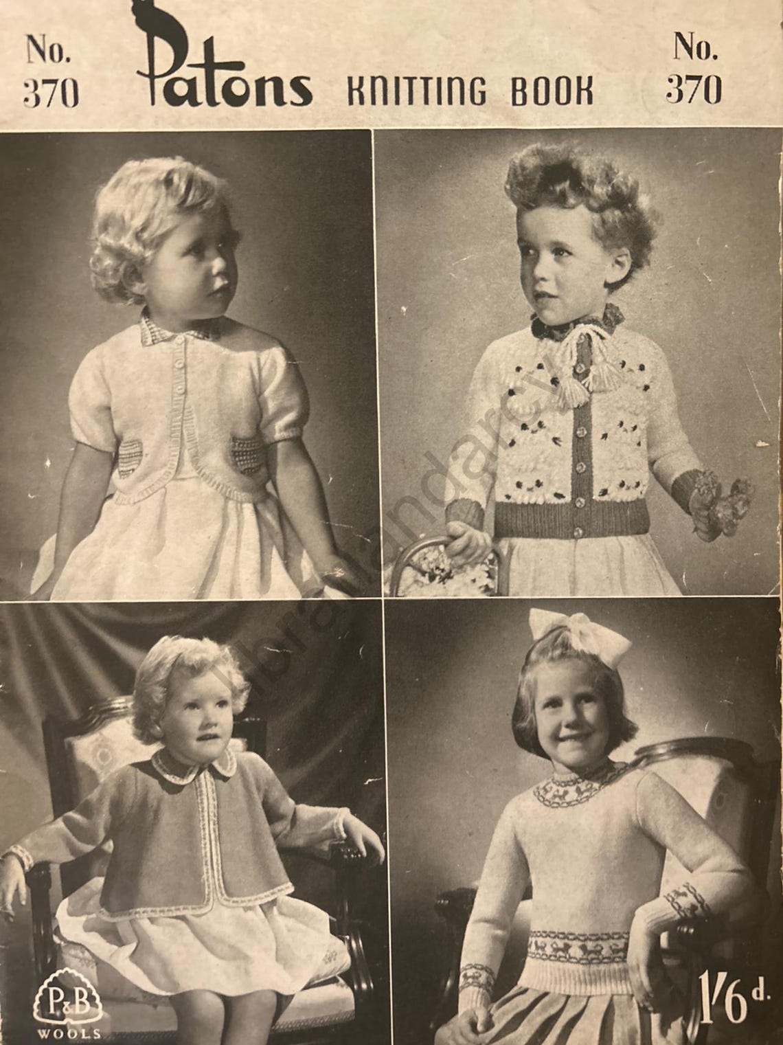 Vintage Children's Girls 1940s Patons 370 Knitting Book 8 Patterns - Etsy