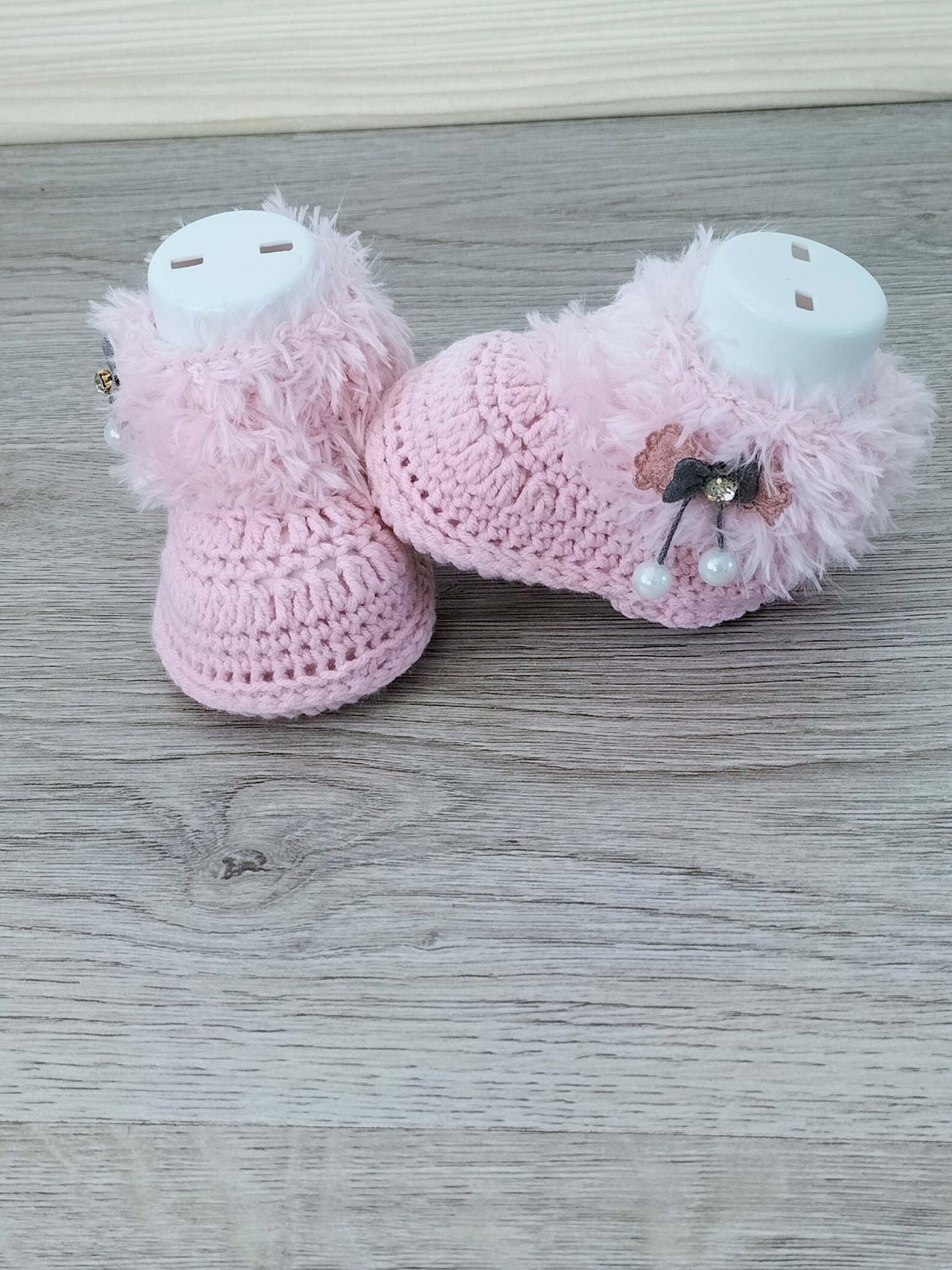Crochet Baby Work Boots, Pink Baby Girl Boots, Heeled Boots, Cowboy ...