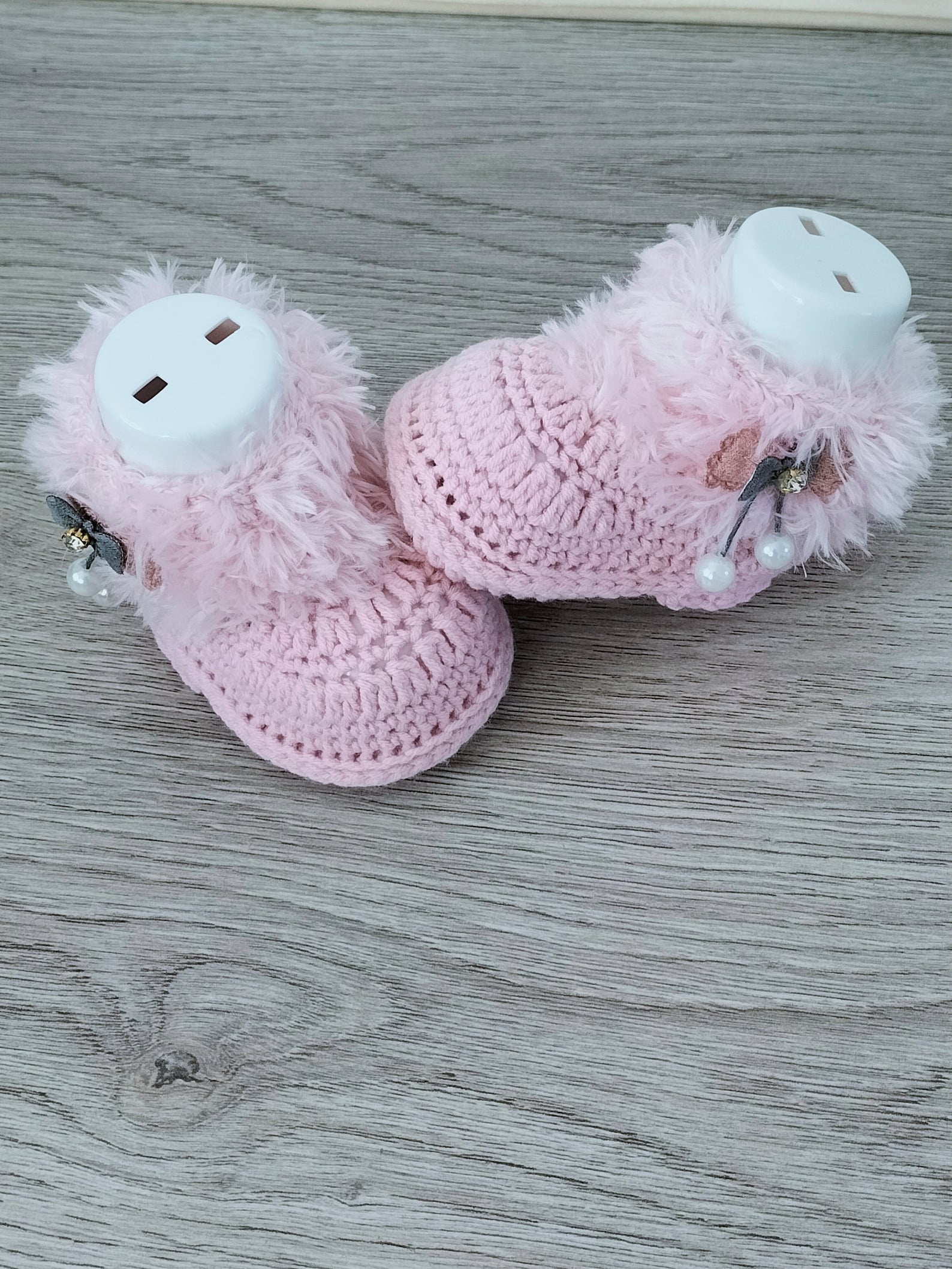 Crochet Baby Work Boots, Pink Baby Girl Boots, Heeled Boots, Cowboy ...