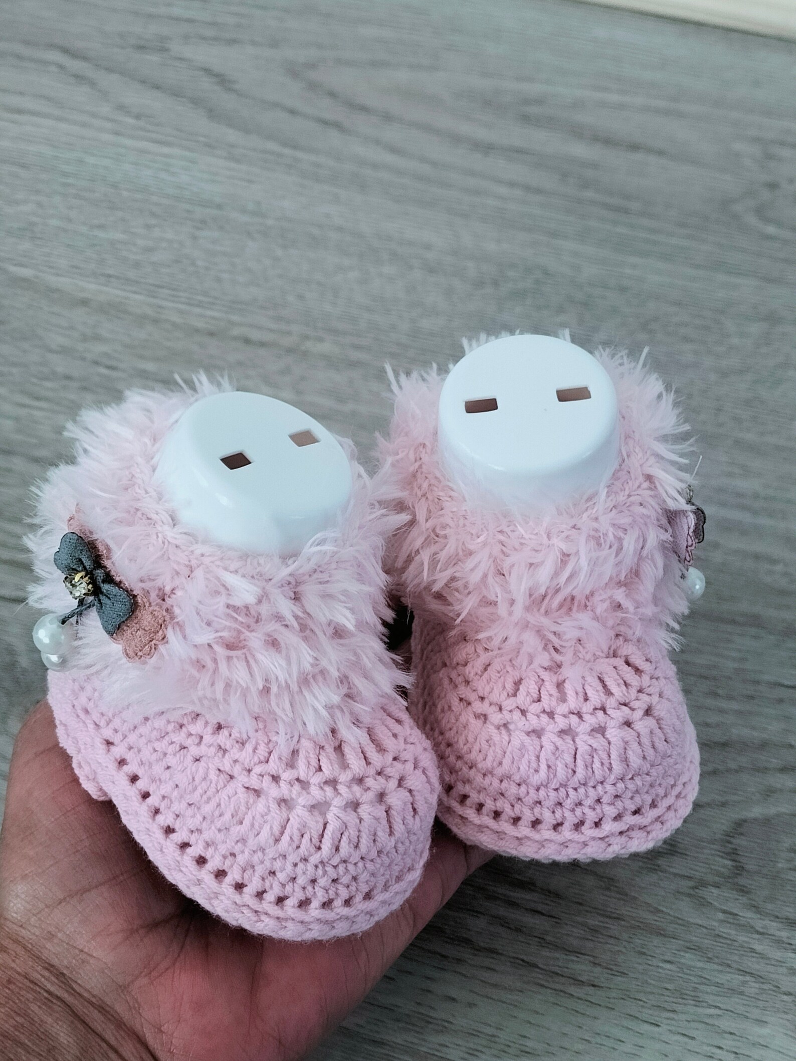 Crochet Baby Work Boots, Pink Baby Girl Boots, Heeled Boots, Cowboy ...