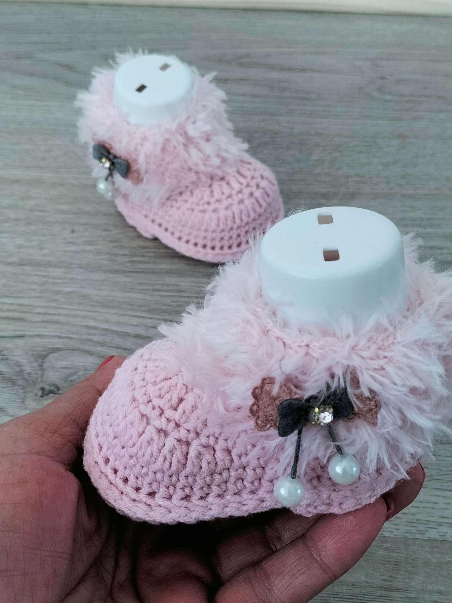 Crochet Baby Work Boots, Pink Baby Girl Boots, Heeled Boots, Cowboy ...
