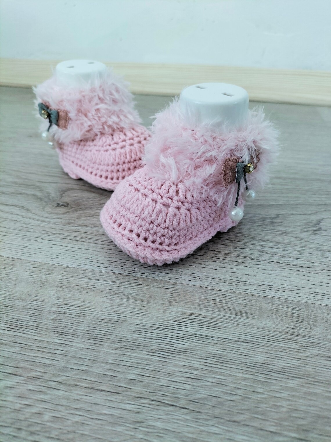 Crochet Baby Work Boots, Pink Baby Girl Boots, Heeled Boots, Cowboy ...