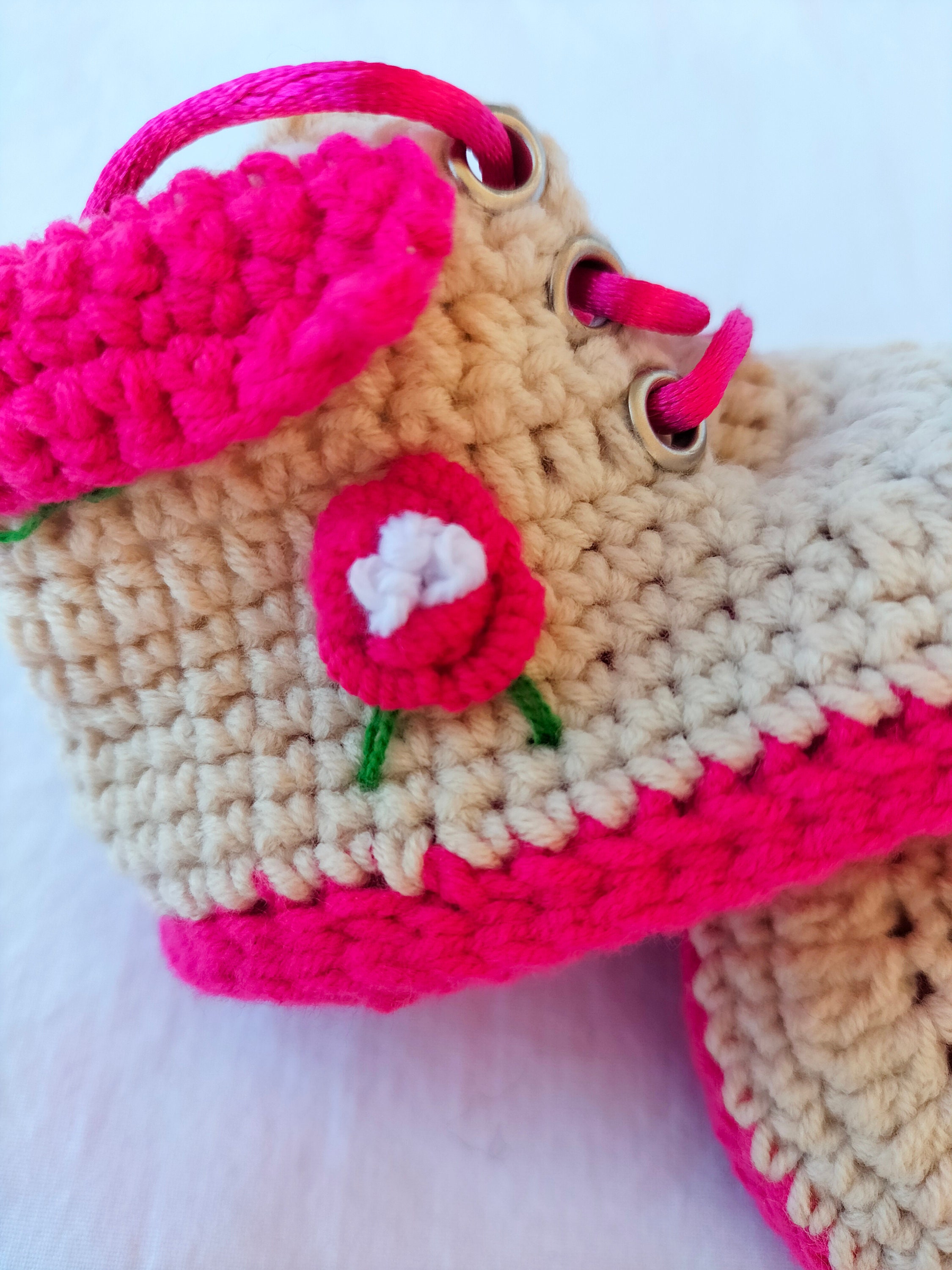 Baby Work Boots, Pink Baby Girl Boots, High Newborn Booties, Embroidery ...