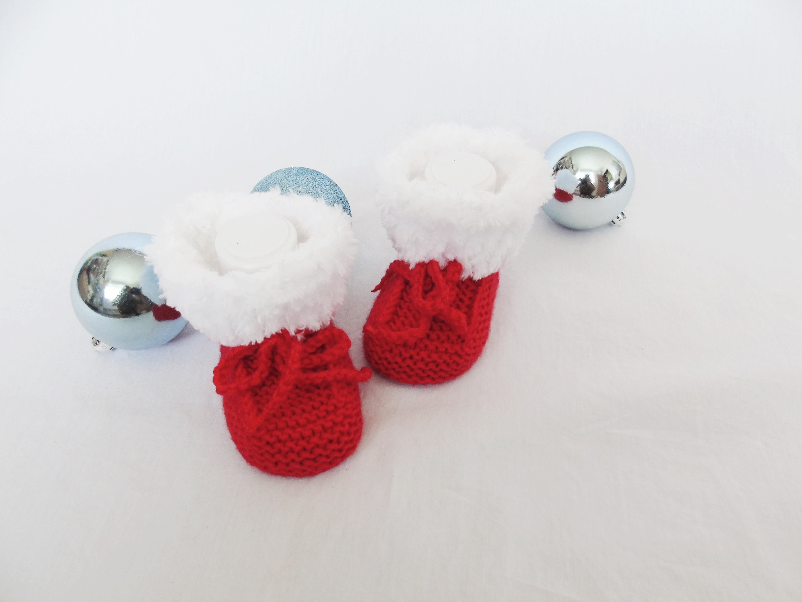 Knitted Christmas Baby Boots, Santa Baby Socks Holiday Baby Shoes ...