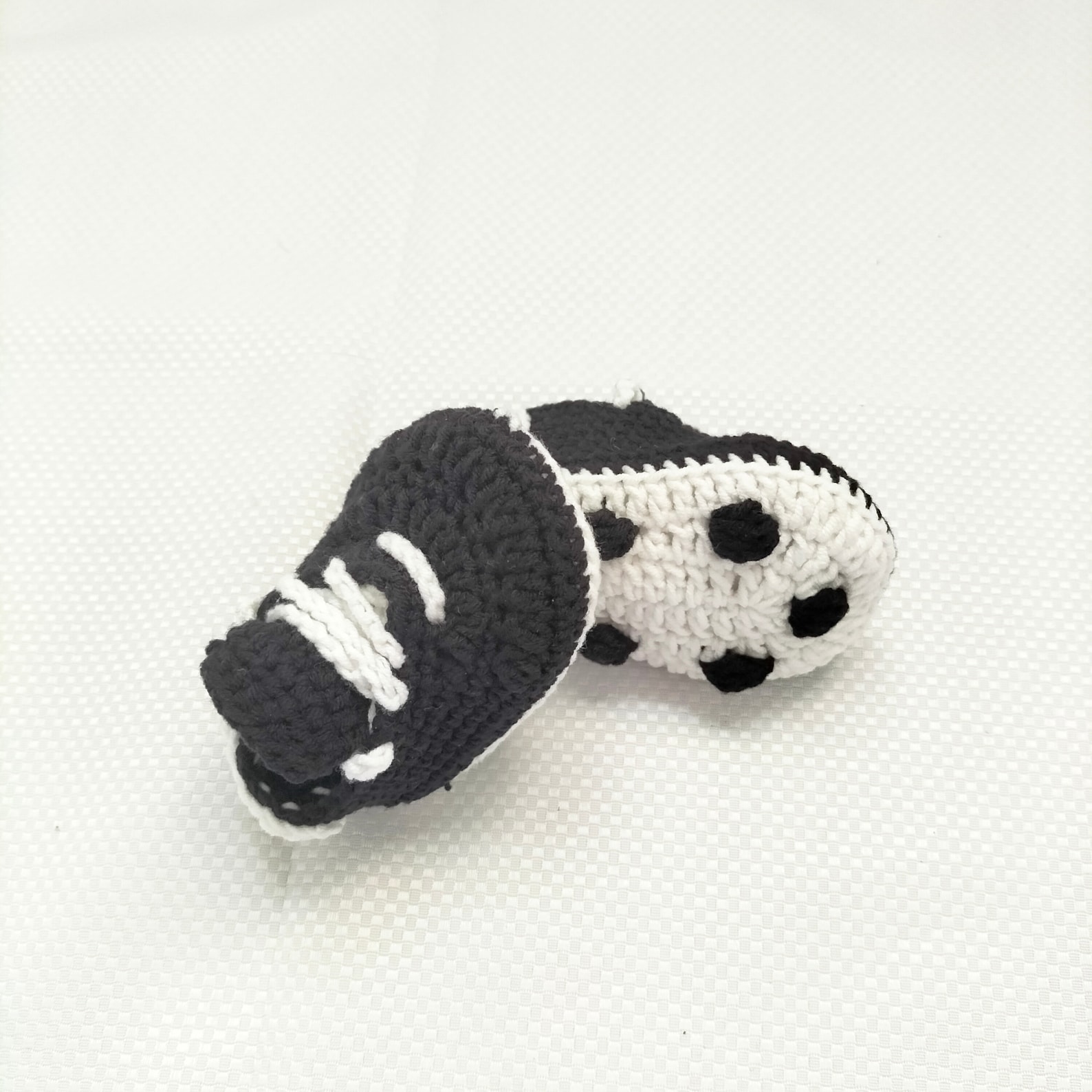 Crochet Baby Cleats, Black Soccer Football Shoes, Unisex Newborn Soccer ...