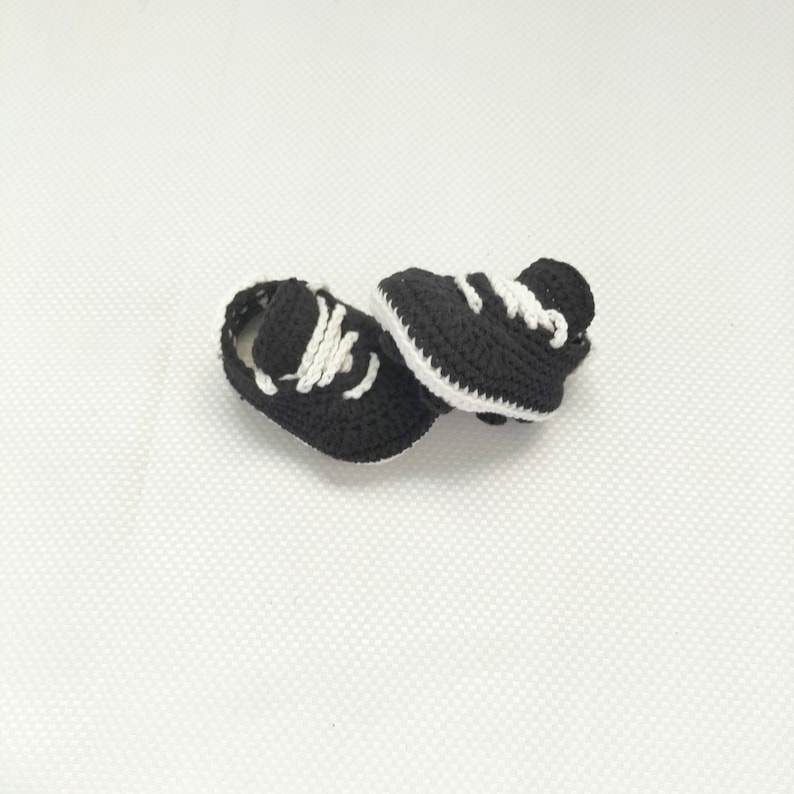 Crochet Baby Cleats, Black Soccer Football Shoes, Unisex Newborn Soccer ...