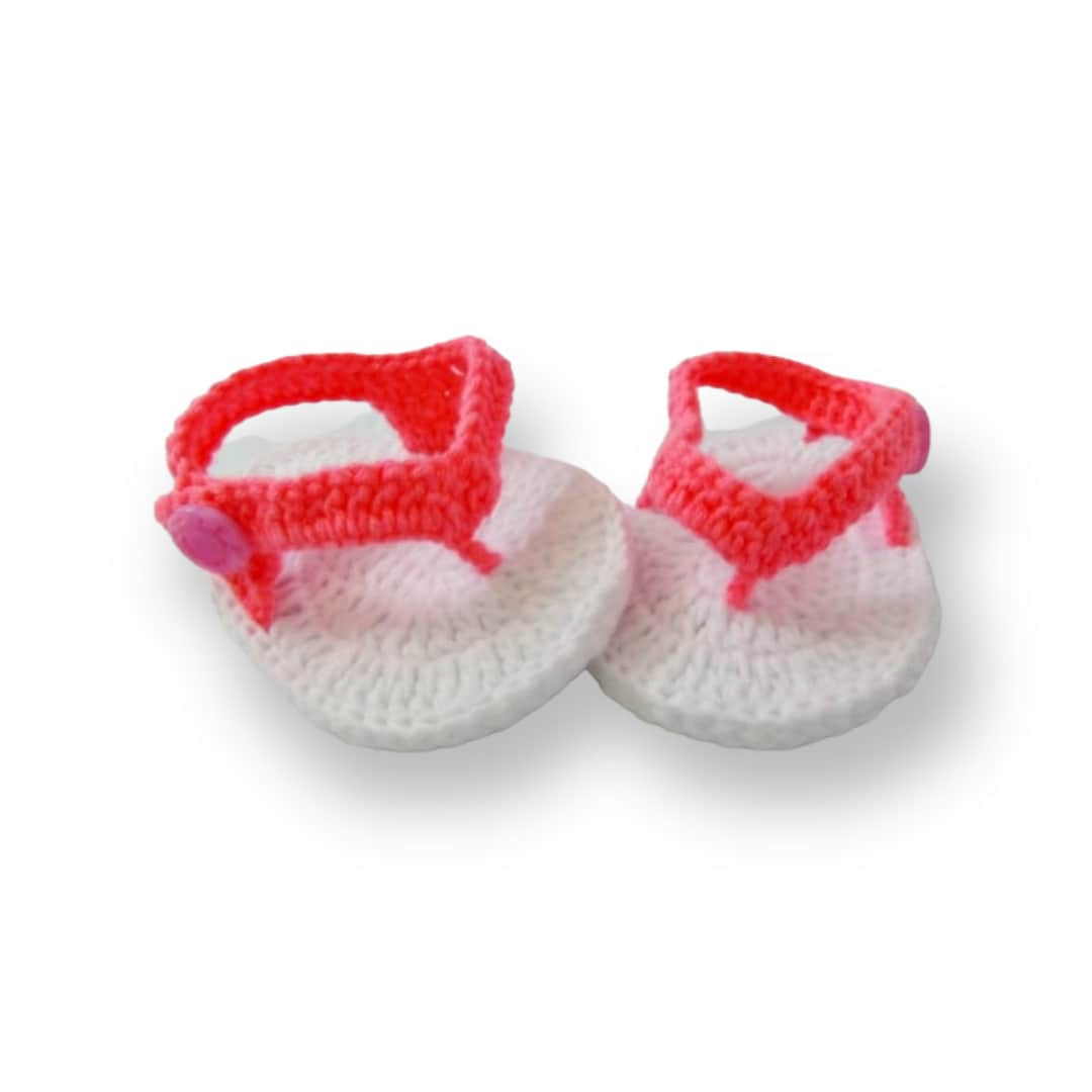 Crochet Baby Flip Flops, Baby Girl Neon Sandals, Pink Neon Flip Flops ...