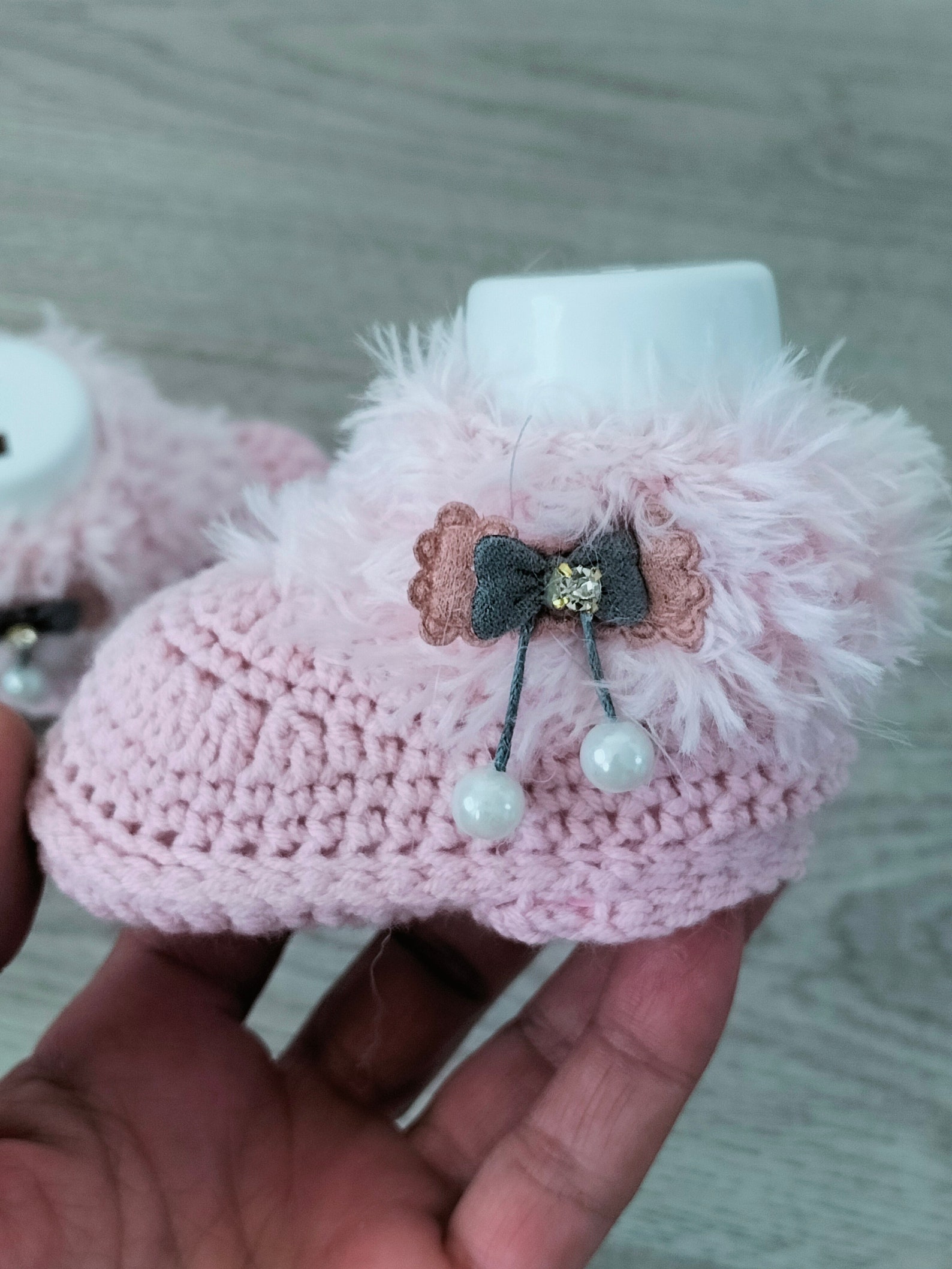 Crochet Baby Work Boots, Pink Baby Girl Boots, Heeled Boots, Cowboy ...
