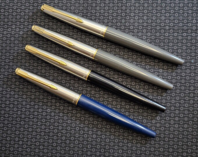 Parker 45 Classic Fountain Pens (gray X2, Blue, Black) 1960s - Etsy