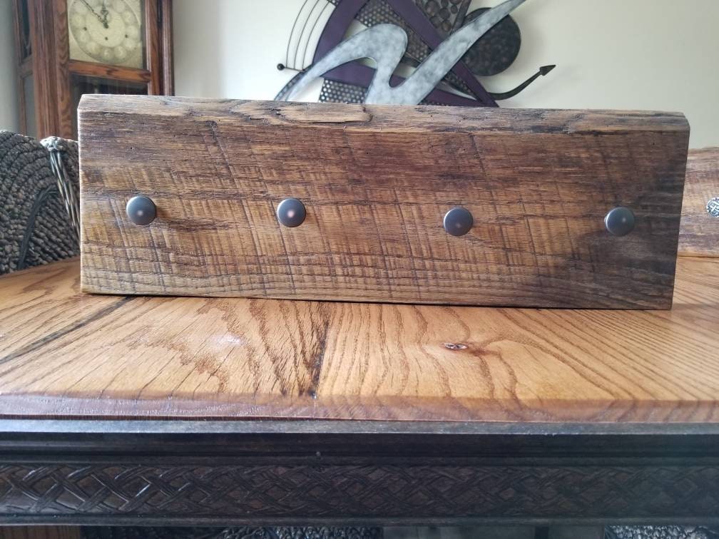 Reclaimed, Red Oak, Rustic Coat Hanger for Hallway - Etsy