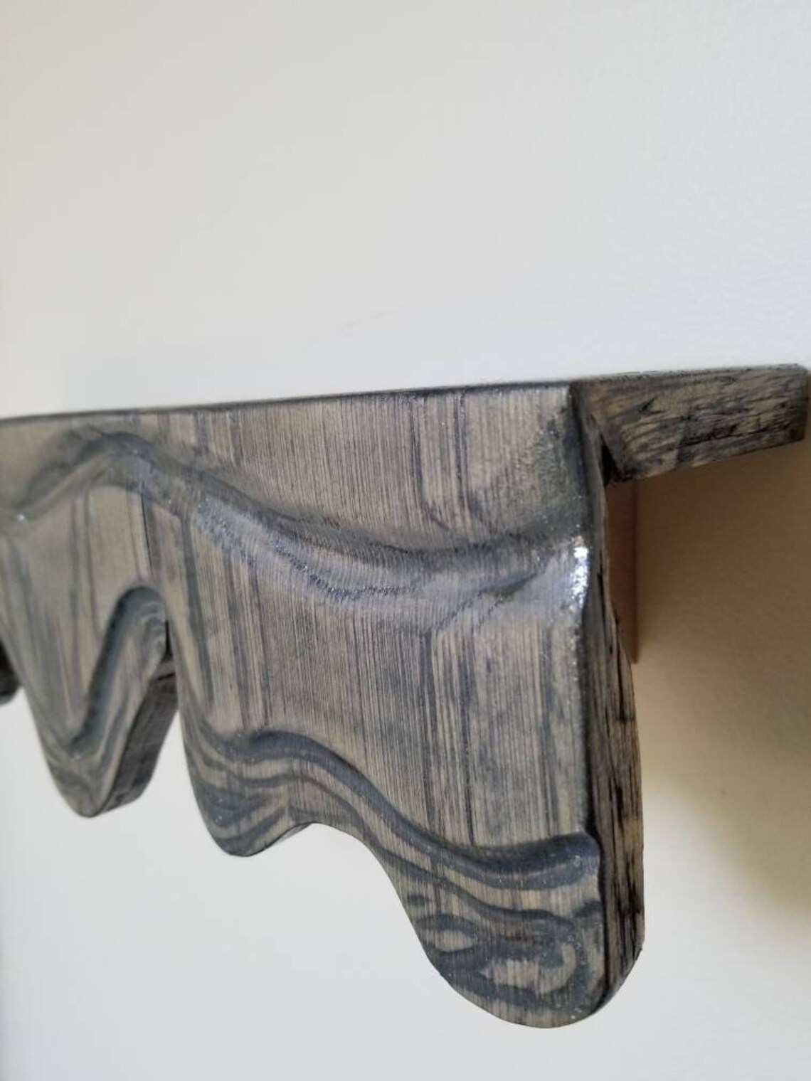 Reclaimed White Oak Sculpted Waterfall Shelf - Etsy