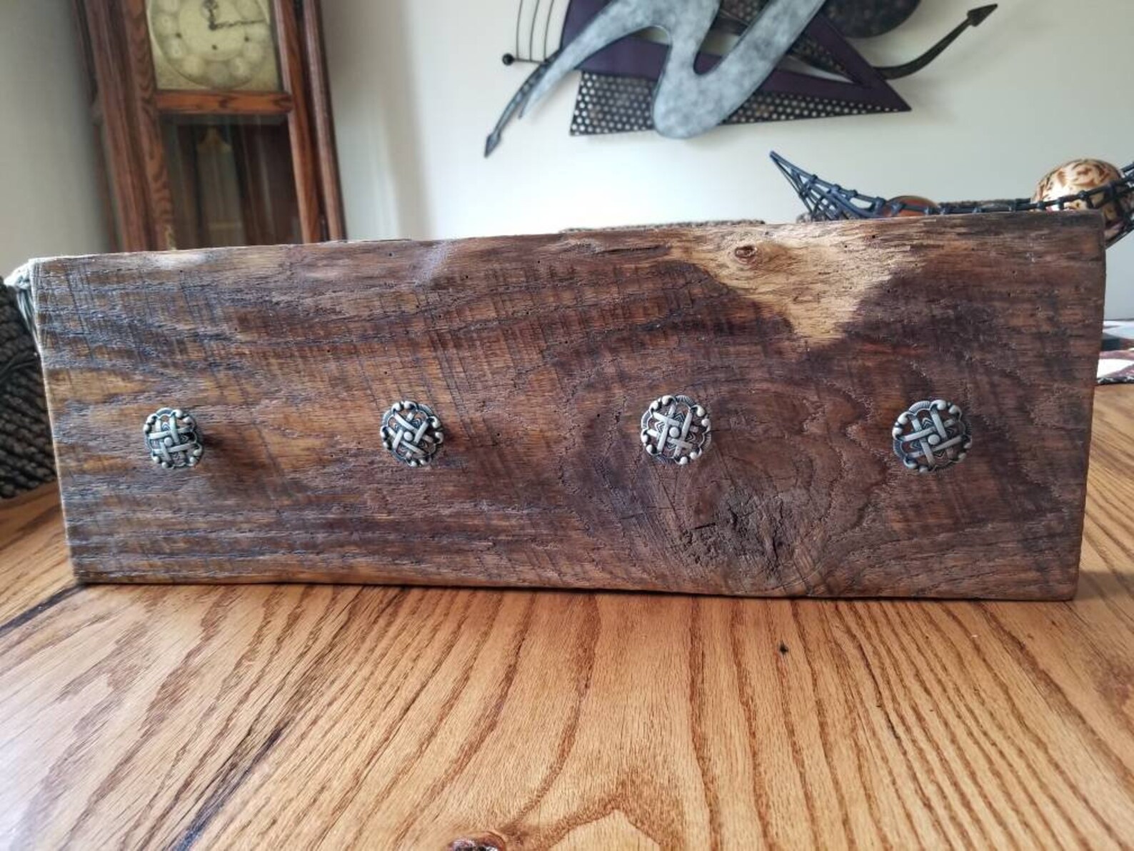 Reclaimed, Red Oak, Rustic Coat Hanger for Hallway - Etsy