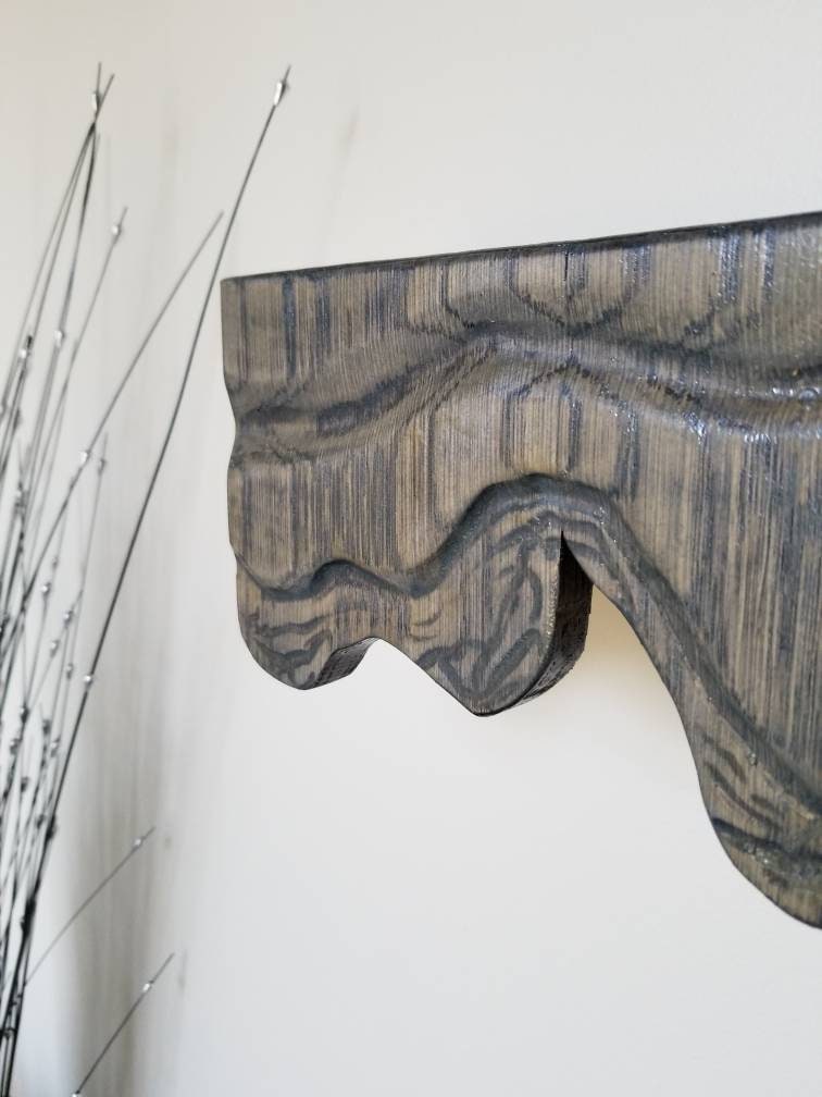 Reclaimed White Oak Sculpted Waterfall Shelf - Etsy
