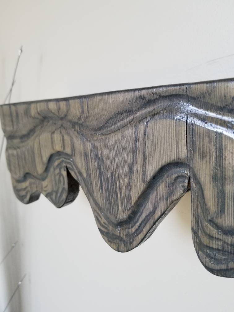 Reclaimed White Oak Sculpted Waterfall Shelf - Etsy