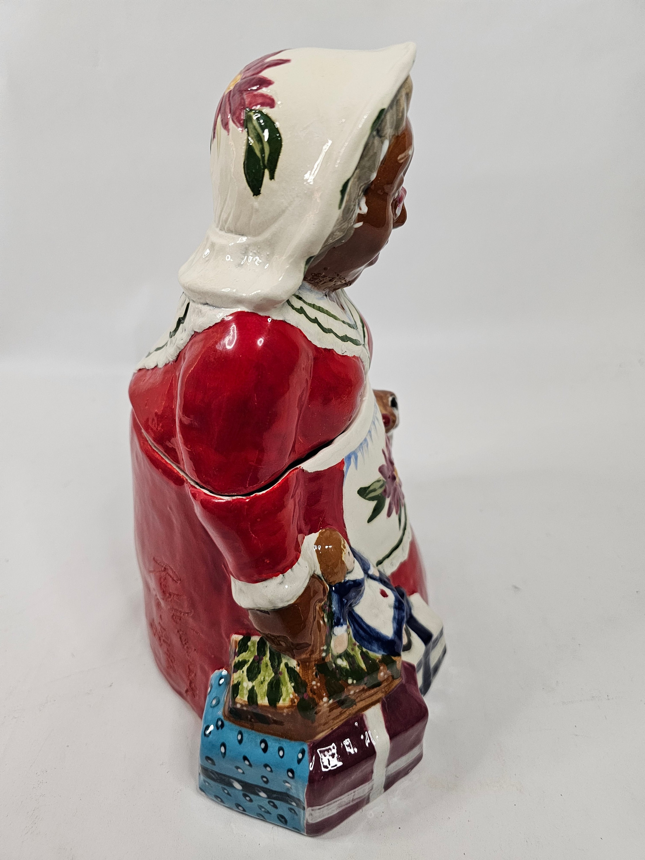 Vintage 1992 Rick Wisecarver Pottery 10.5" Cookie Jar Mrs. Santa Claus ...