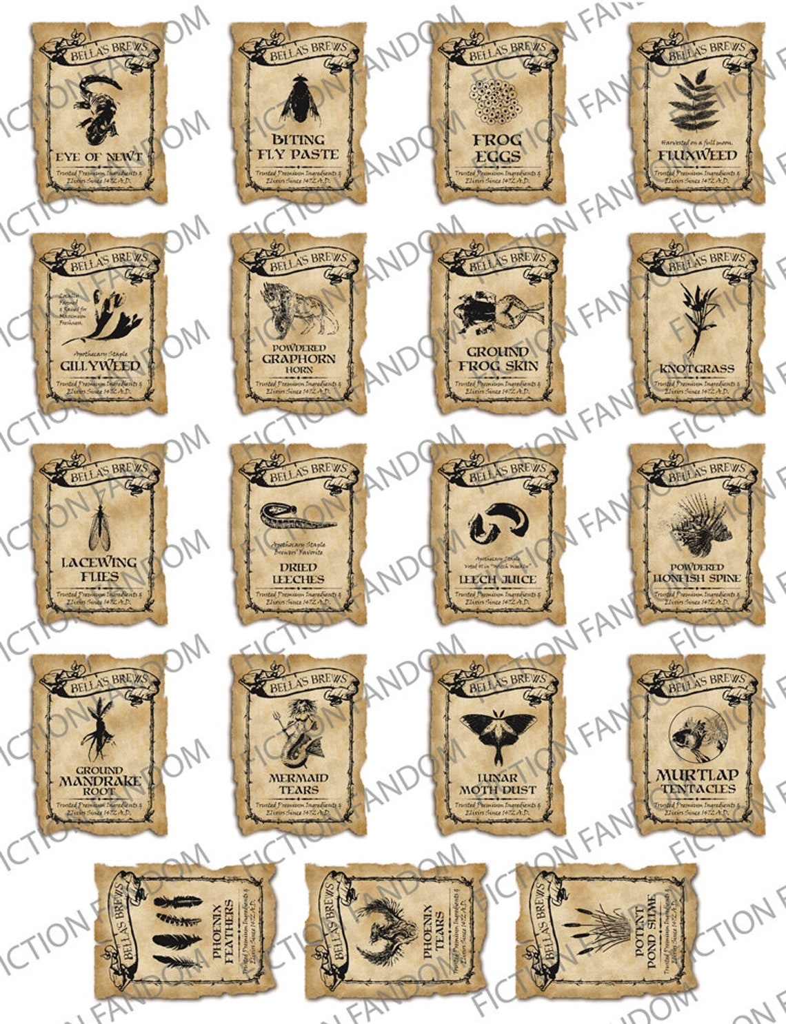 19 Printable Magic Potion Labels Magical Witch & Wizard - Etsy