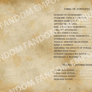 12 24 Pages Printable Magic Potion Book Loose Pages, Magical Witch ...