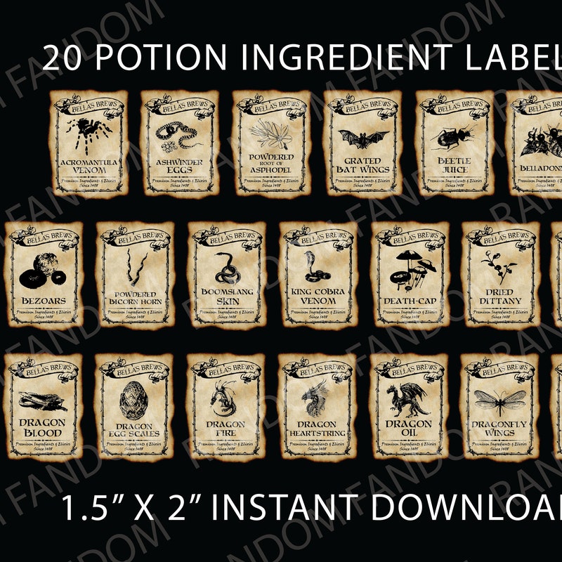 Witch Potion Labels - Etsy