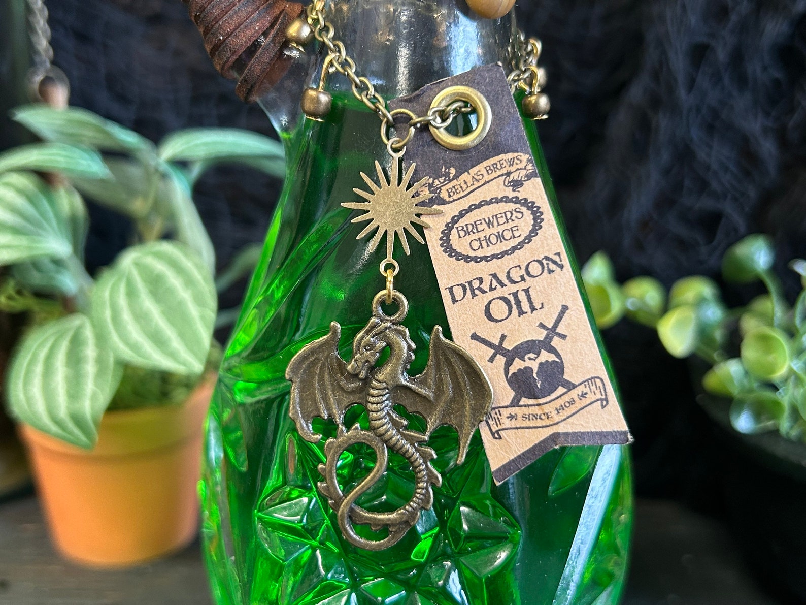 Dragon Oil Potion Master of Potions in RARE Vintage Cut Glass - Etsy