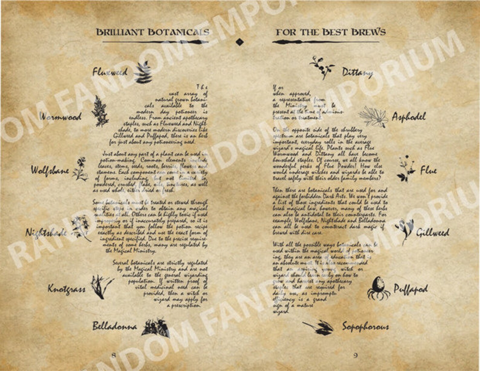 12 24 Pages Printable Magic Potion Book Loose Pages Magical - Etsy Canada