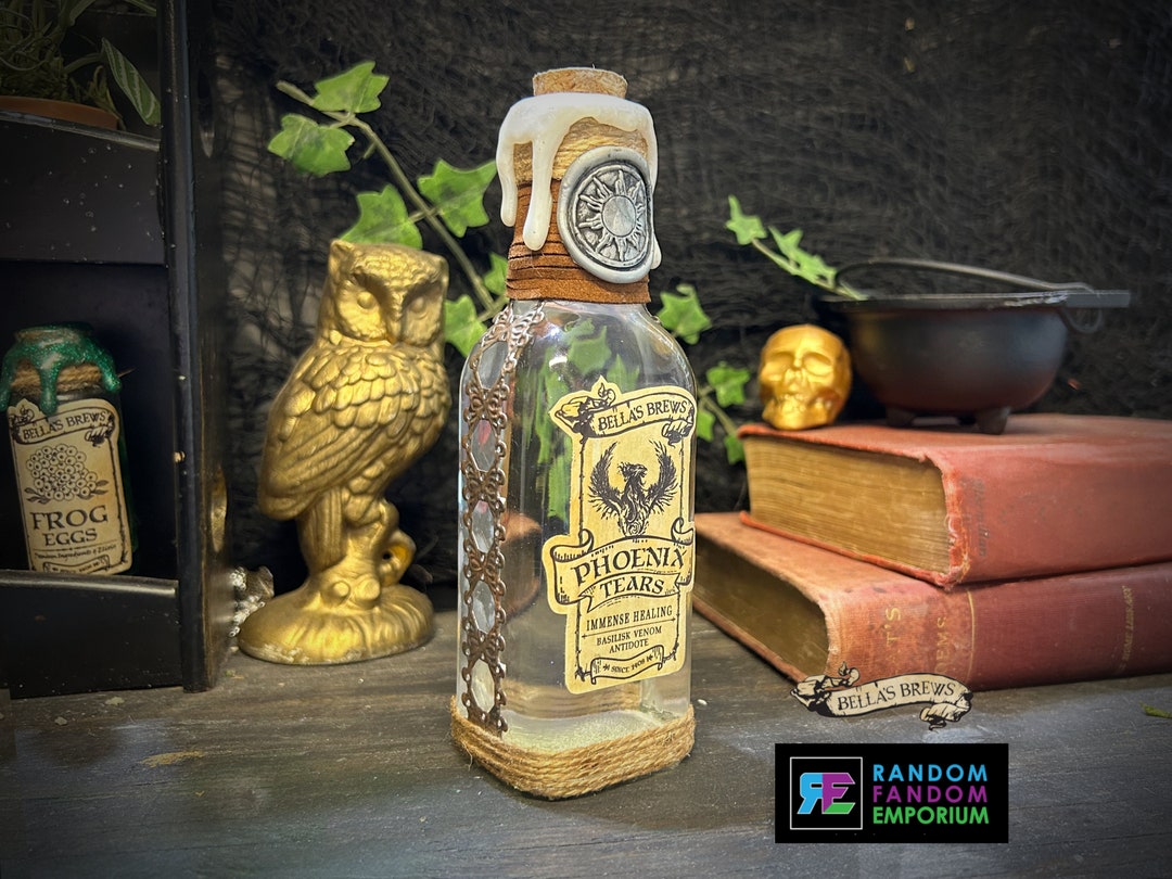 Phoenix Tears Master of Potions, Magic Gift, Faux Healing Potion Decoration, Shimmery Shakeable ...