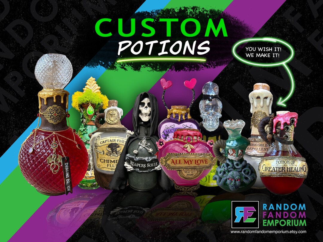Custom Potion With Label Design, Personalized Gift, Pick Your Colors ...