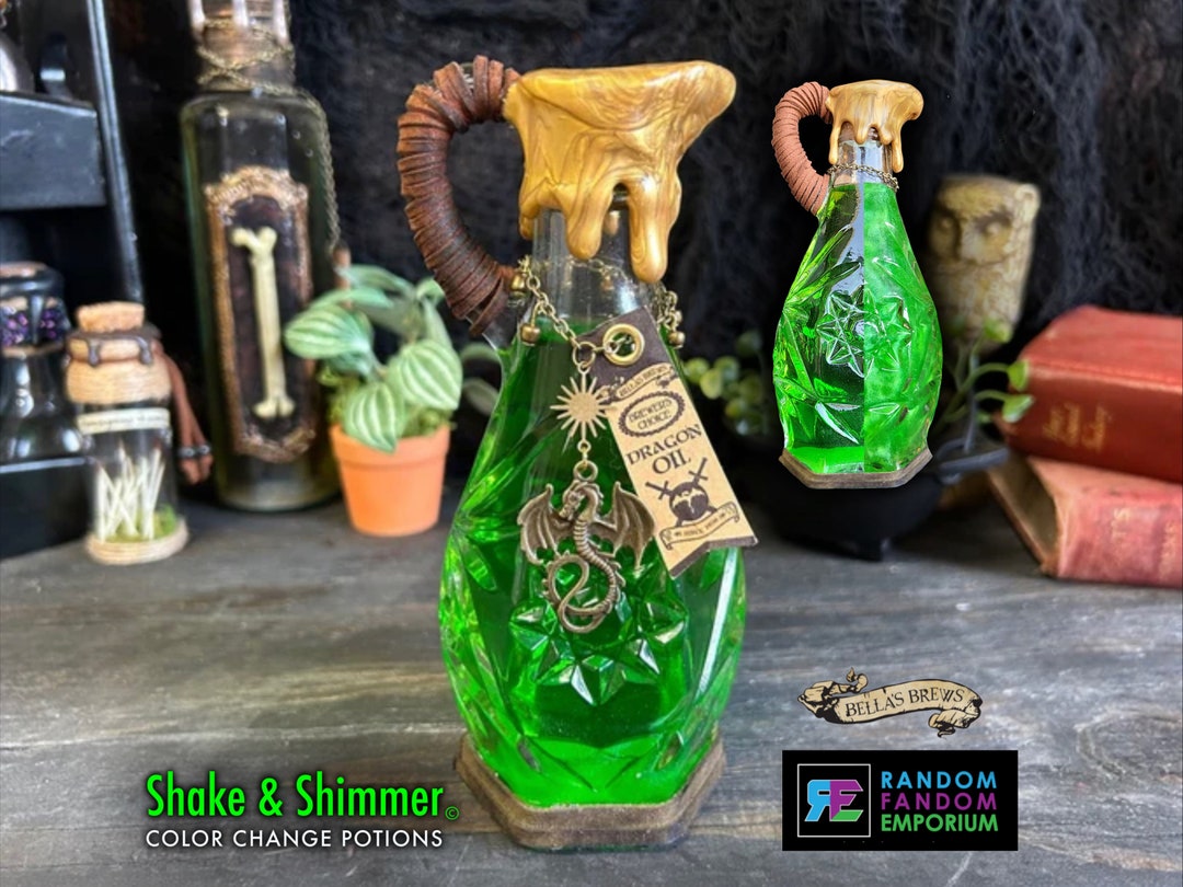 Dragon Oil Potion Master of Potions in RARE Vintage Cut Glass Bottle ...
