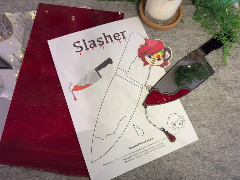 Slasher Mirror Knife Glass Pattern - PDF, Suncatcher, Printable, DIY ...