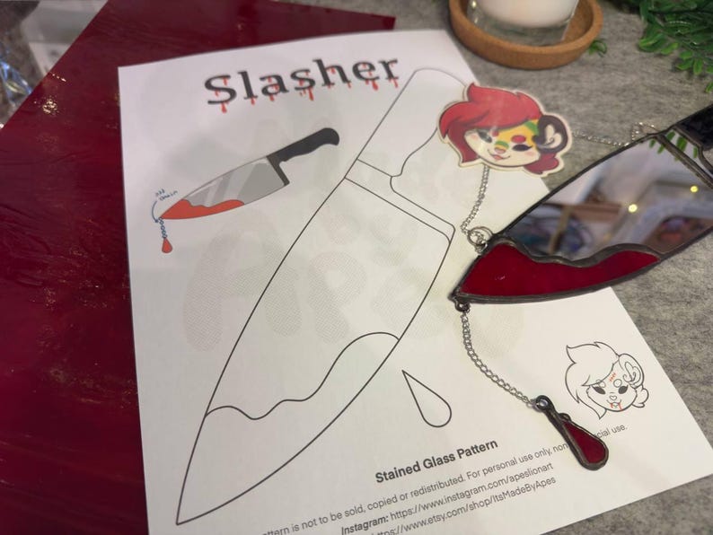 Slasher Mirror Knife Glass Pattern - PDF, Suncatcher, Printable, DIY ...