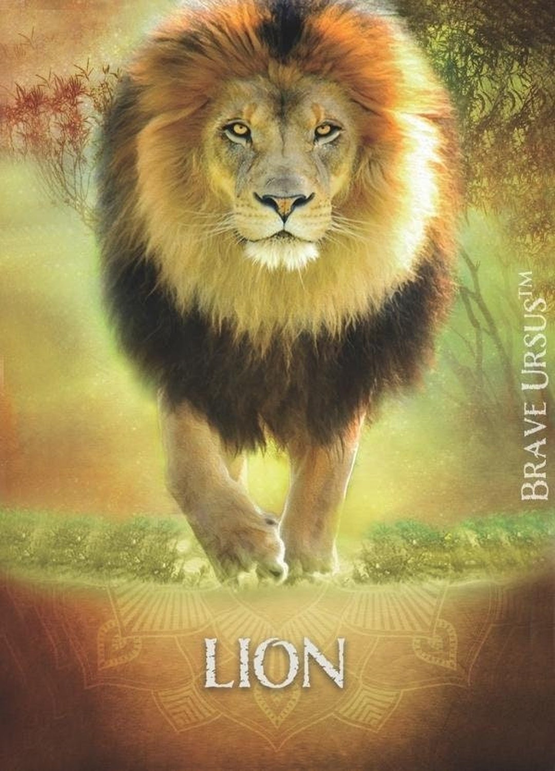 Lion Spirit Animal Altar & Prayer Card 5x7 by Bernadette King - Etsy