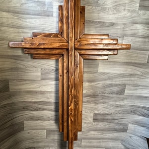 Handcrafted 5ft Wood Layered Rustic Cross - Etsy