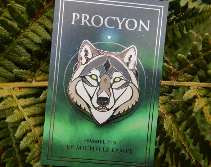 The Moon / Silver Wolf / Wolf Head / Hard Enamel Pin / Lapel Pin / Wolf ...