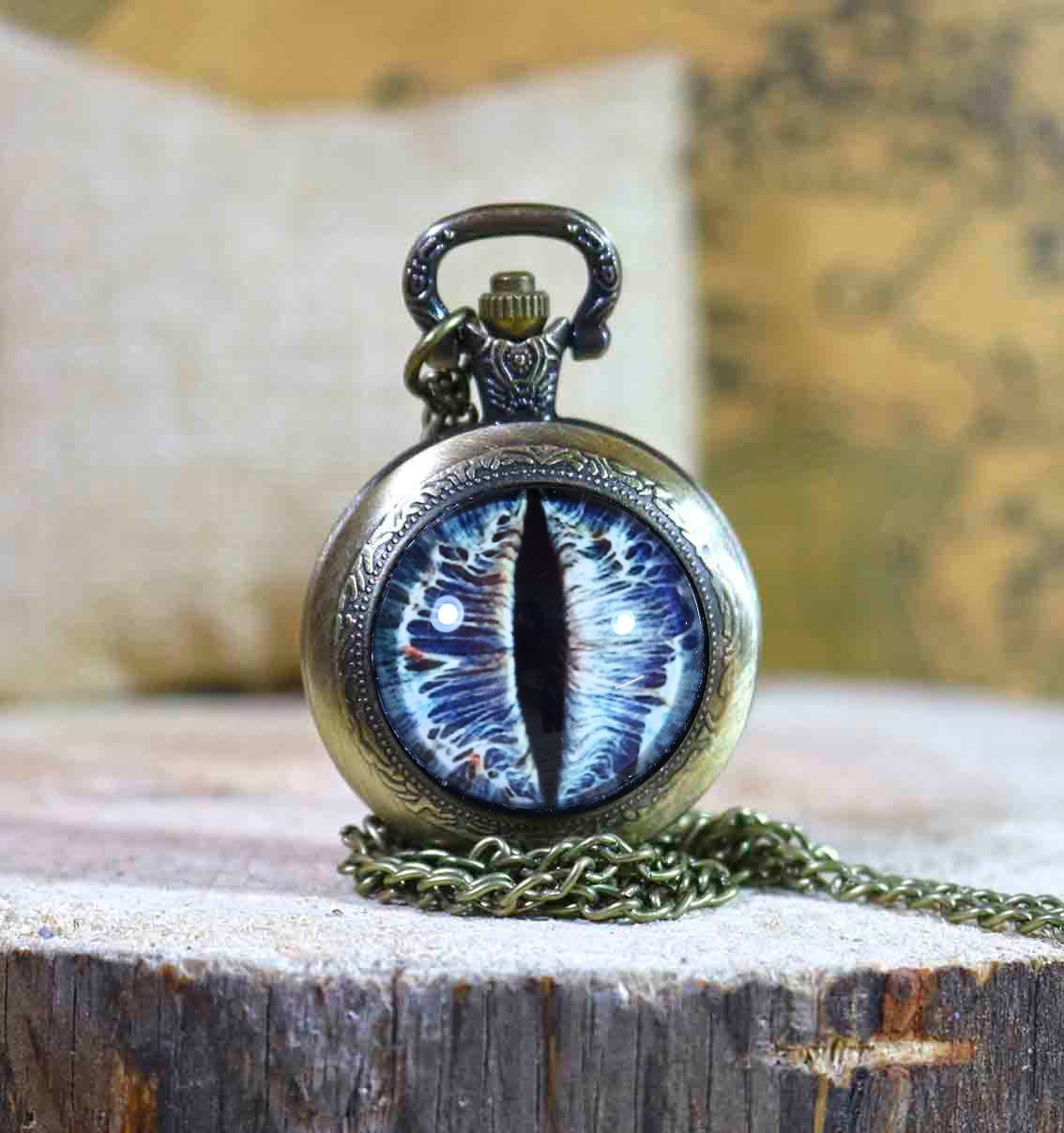 Reptile Cat Eye Dragon's Eye Pocket Watch Pendant Animal Eye - Etsy