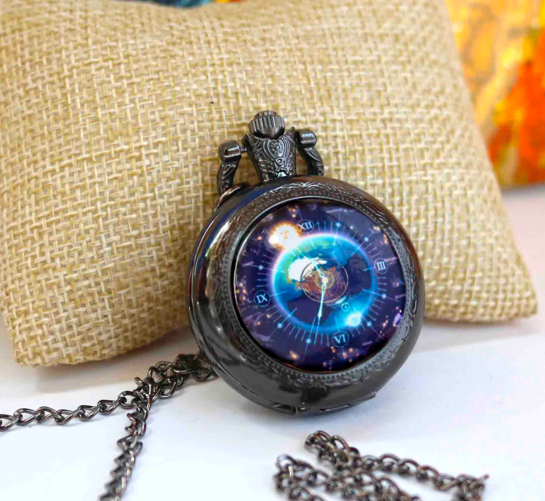 Planet Earth Galaxy Pocket Watch - Etsy Hong Kong