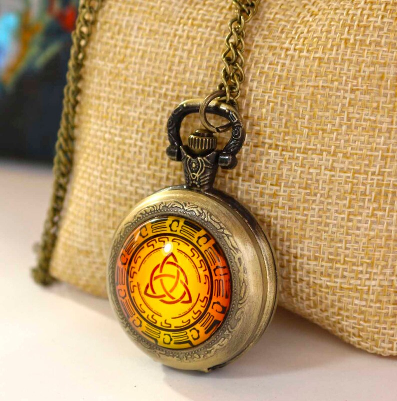 Triquetra Pocket Watch Yellow Celtic Trinity Knot - Etsy